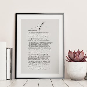 IF Printable - Rudyard Kipling Poem Digital Print - Calligraphy ...