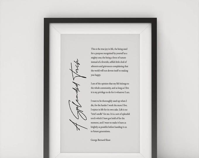 George Bernard Shaw Poem Printable - Inspirational Quote Wall Art, A ...