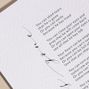 He is Gone Funeral Reading Printable Poem - Bereavement Gift ...