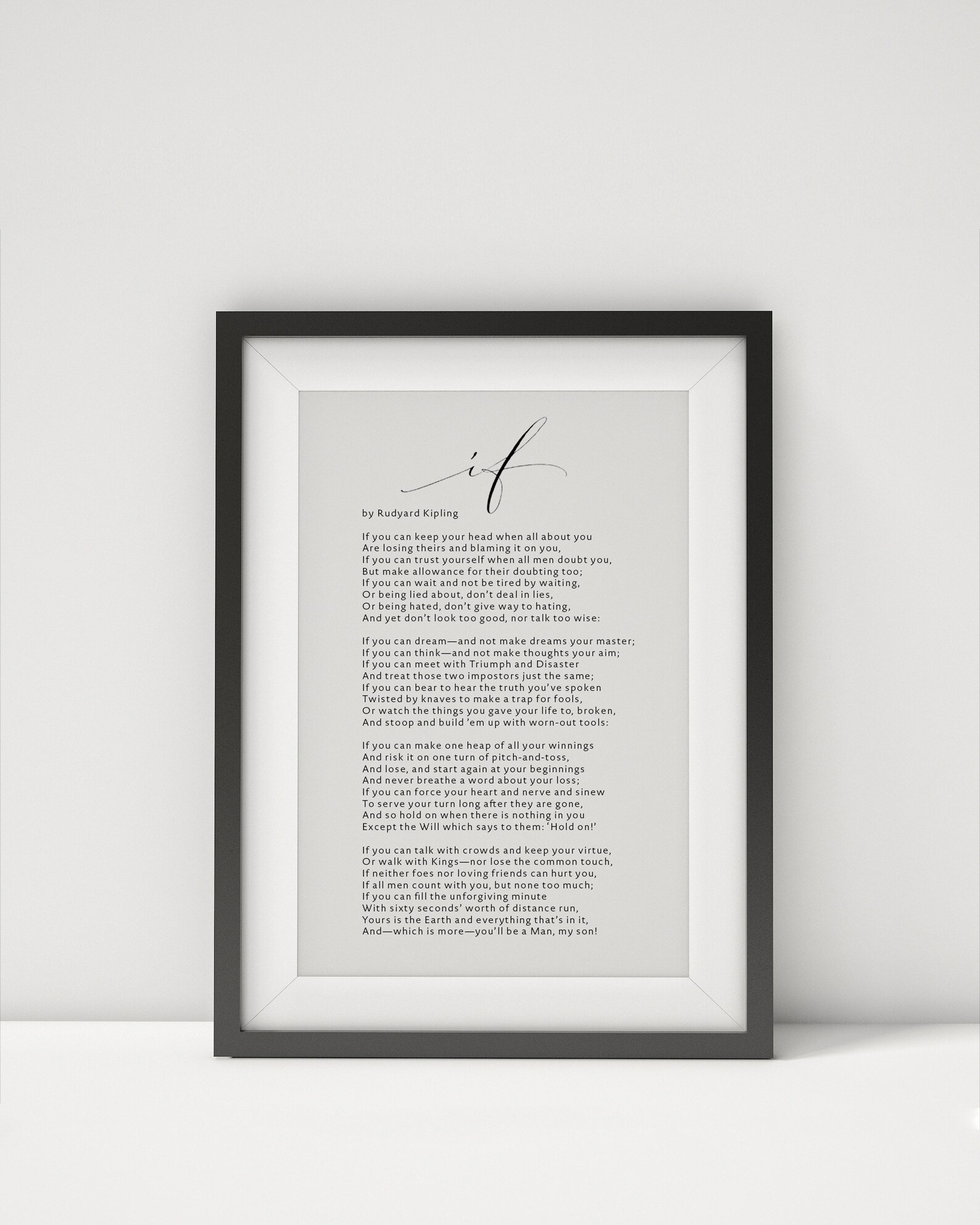 IF Printable Rudyard Kipling Poem Digital Print - Etsy Canada