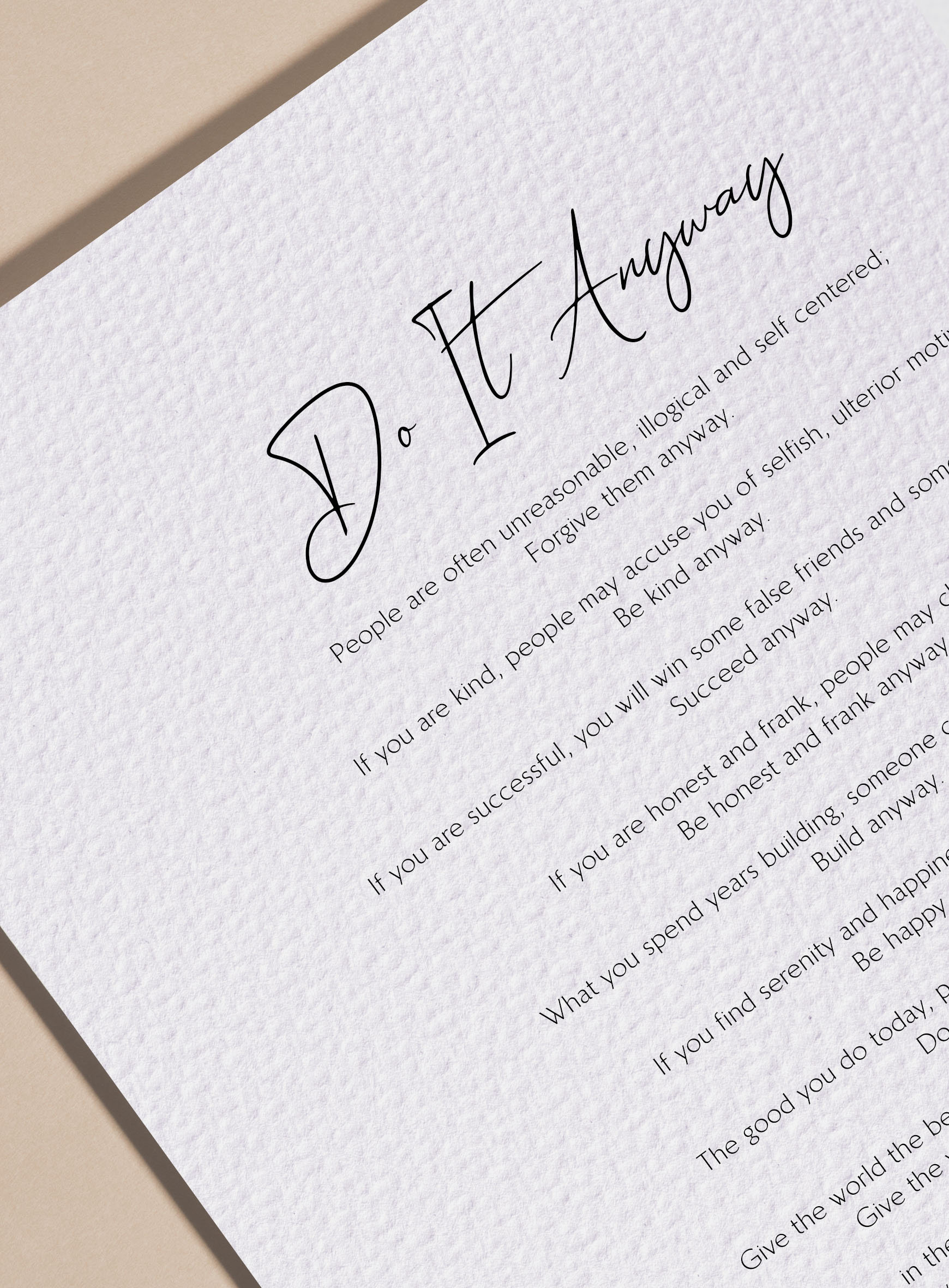 Do It Anyway Quote by Mother Teresa - Do It Anyway Printable - Mother ...