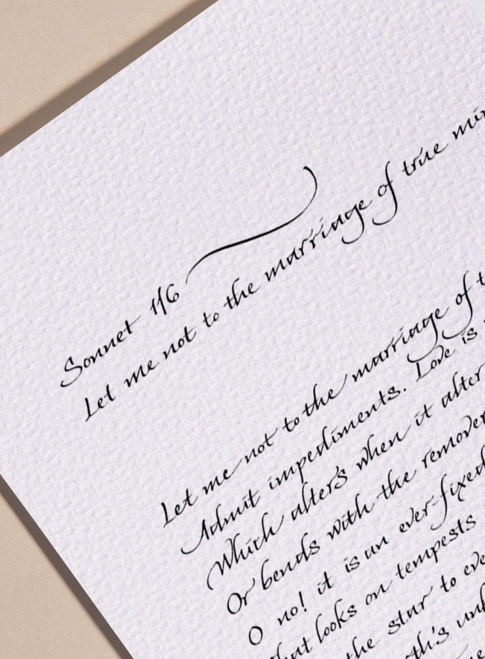 Sonnet 116 Shakespeare Printable Calligraphy Print William Shakespeare ...