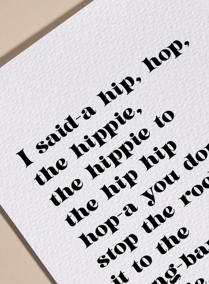 Hip Hop Song Lyrics Printable I Said Hip-hop Lyrics Poster Music Wall ...