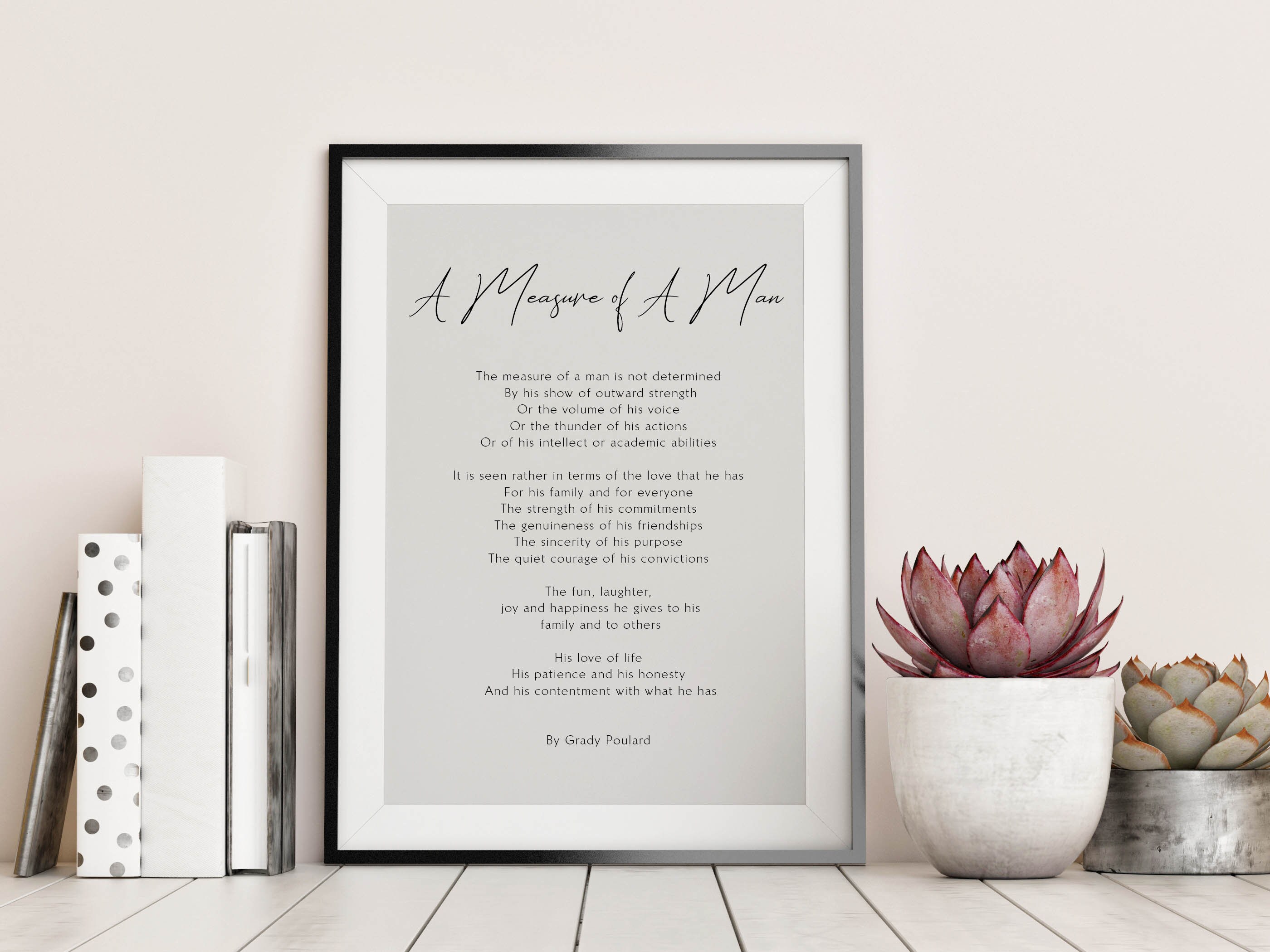 A Measure of the Man Digital Print Gift for Him Poetry Gift for Dad ...