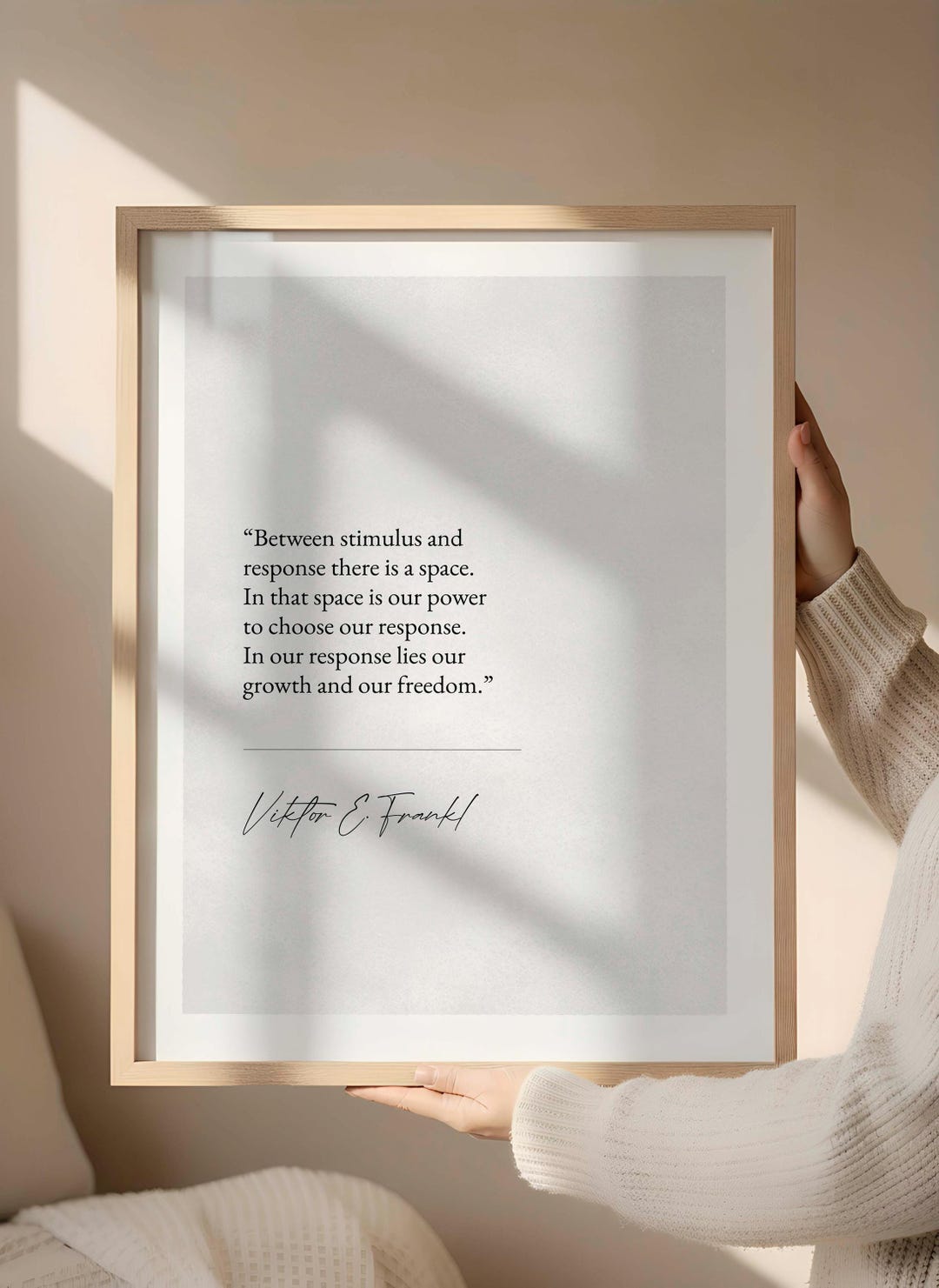 Viktor Frankl Quote Print, Between Stimulus and Response Wall Art ...