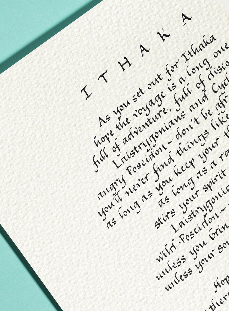 ITHAKA Printable - Calligraphy Ithaka Poem - Ithaka Poster Printable by ...
