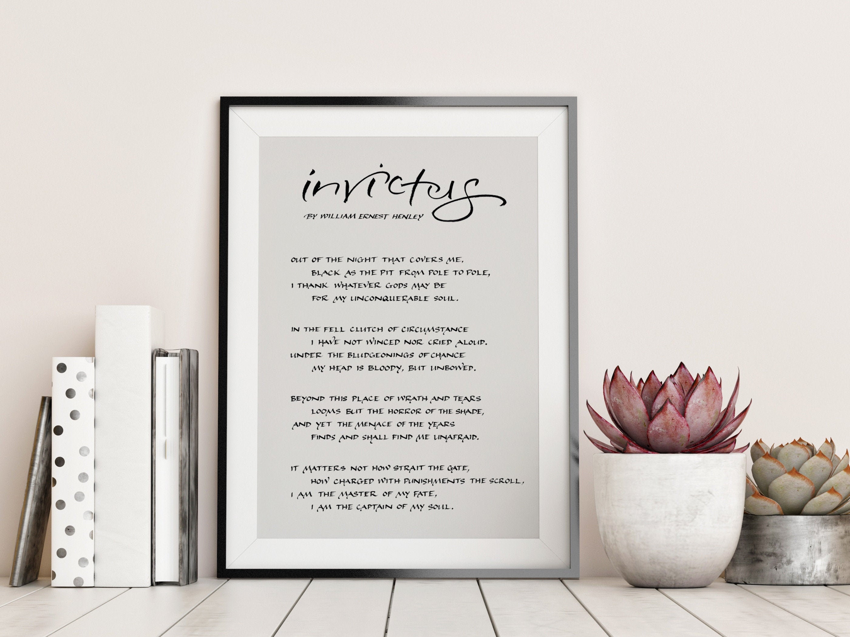 Invictus Calligraphy Poem Printable by William Ernest Henley ...