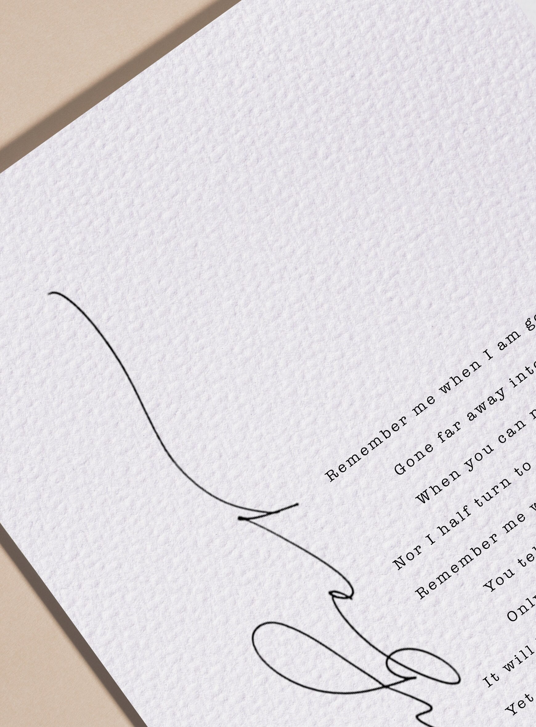 Remember Me Poem Printable by Christina Rossetti Bereavement Gifts ...