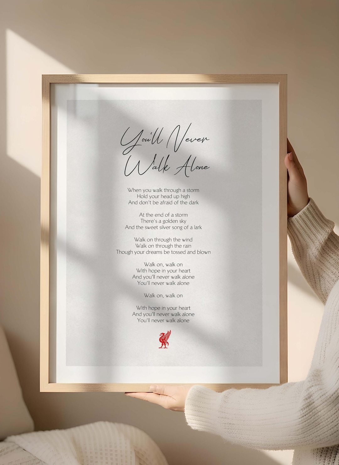 You’ll Never Walk Alone Lyrics Print Framed | Liverpool Fan Wall Art ...