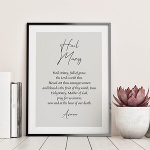 Hail Mary Prayer Printable - Hail Mary Prayer - Religious Gift - Prayer ...
