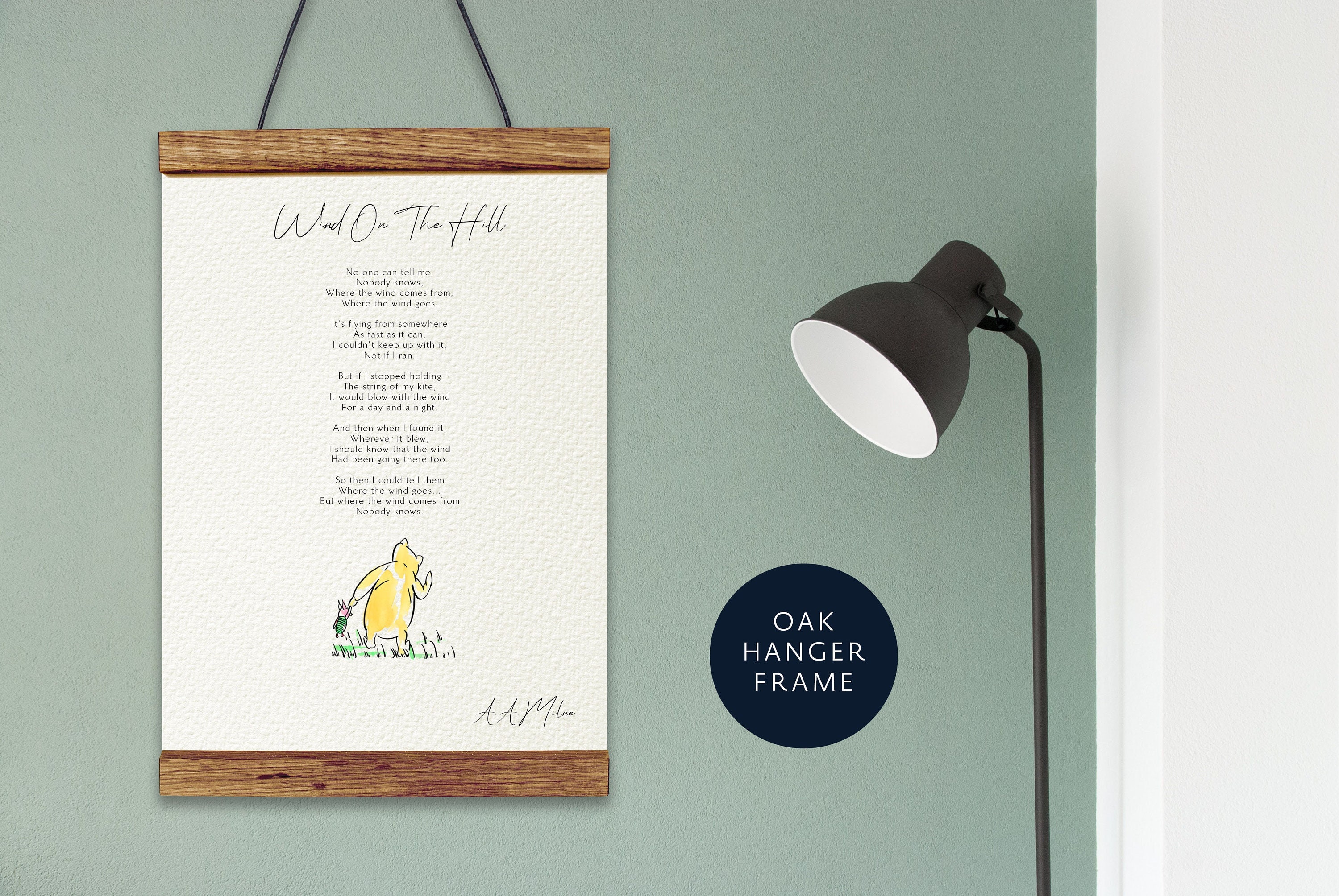 Wind on the Hill by AA Milne Digital Print, Winnie the Pooh Nursery ...