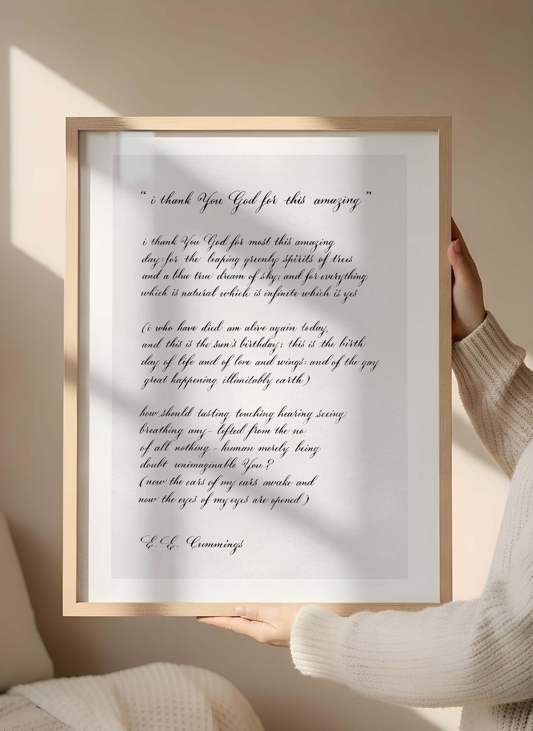 I Thank You God for This Amazing Poem Print | E.e. Cummings Wall Art ...