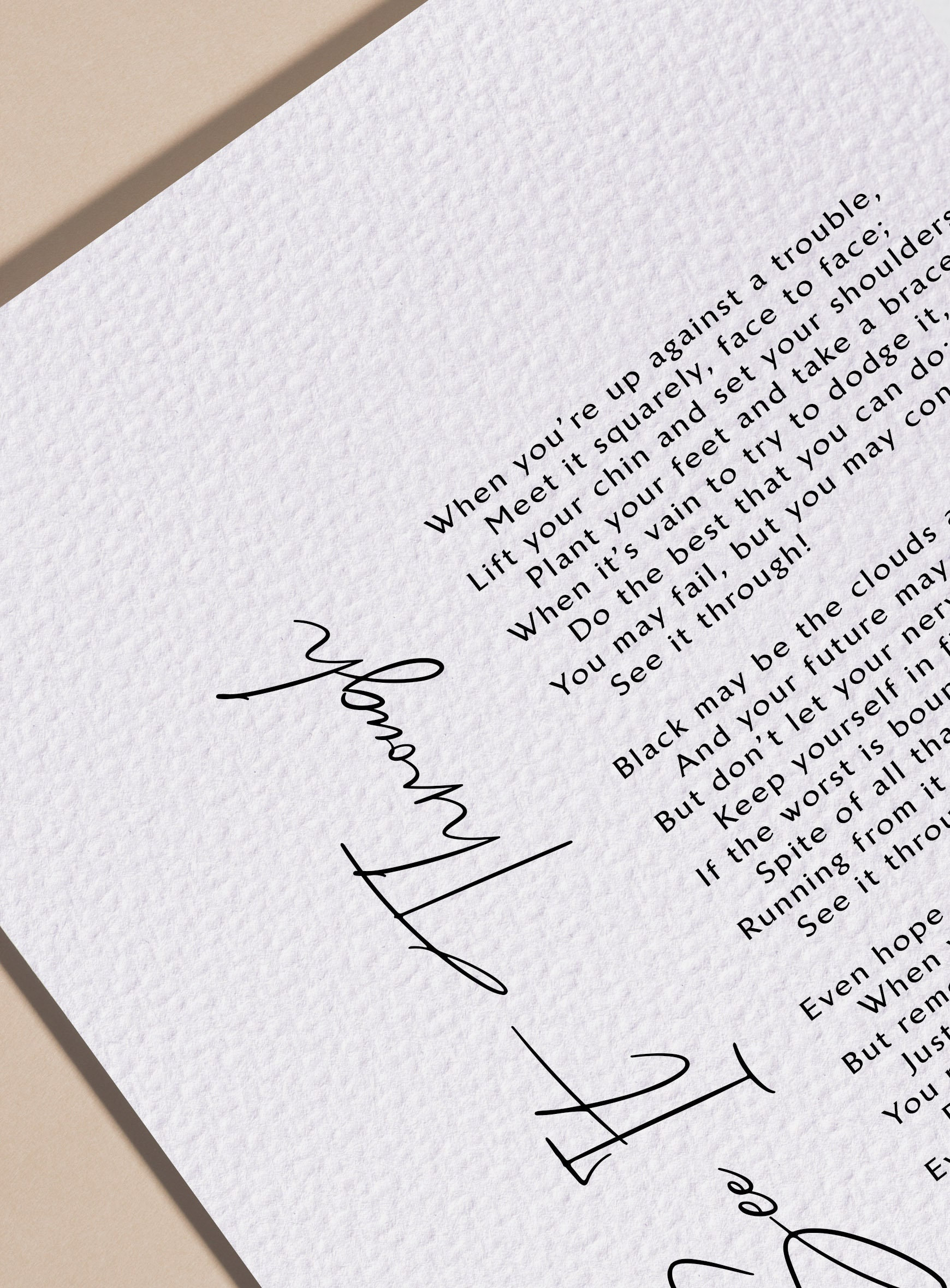 SEE IT THROUGH by Edgar Guest Printable Poem, Edgar Guest Poem, Framed ...