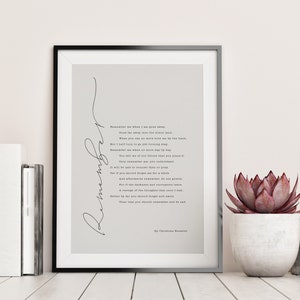 Remember Me Poem Printable by Christina Rossetti - Bereavement Gifts ...