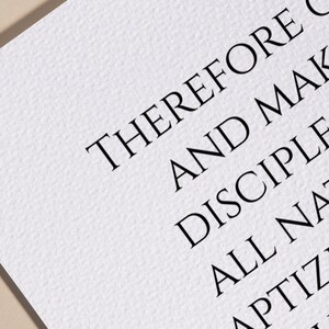 Matthew 28:19 Bible Verse Printable, Bible Scripture Typography Verse ...