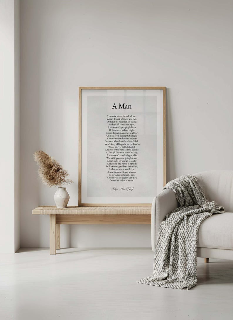 A Man Poem by Poet Edgar Albert Guest, Framed Print, Man Hood ...