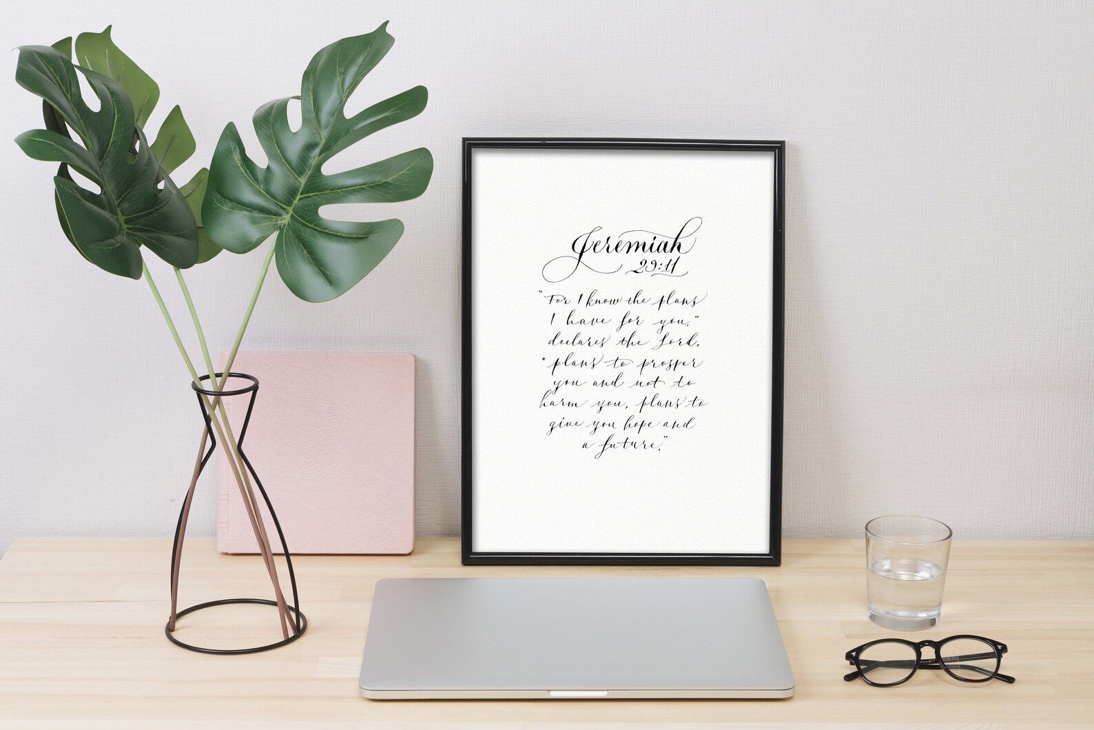 Jeremiah 29:11 Printable, Bible Scripture Calligraphy - Framed Prayer ...