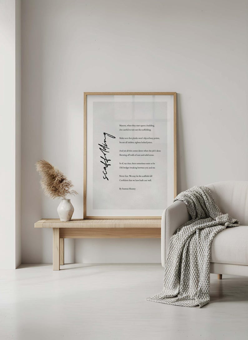 Scaffolding Poem Print by Seamus Heaney, Poetry Wall Art, Literary ...