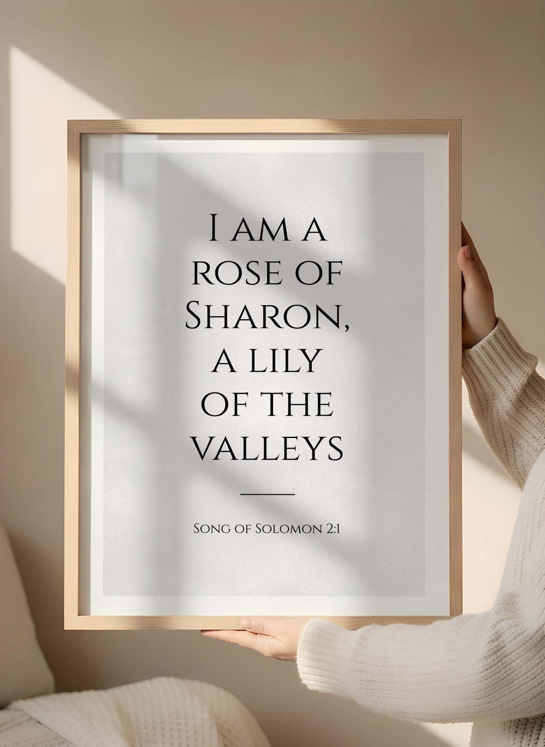 Song of Solomon 2:1 Bible Verse Print, “I Am a Rose of Sharon ...