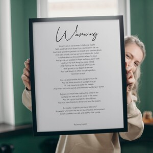 Warning Print by Jenny Joseph - Warning Printable Poem by Jenny Joseph ...