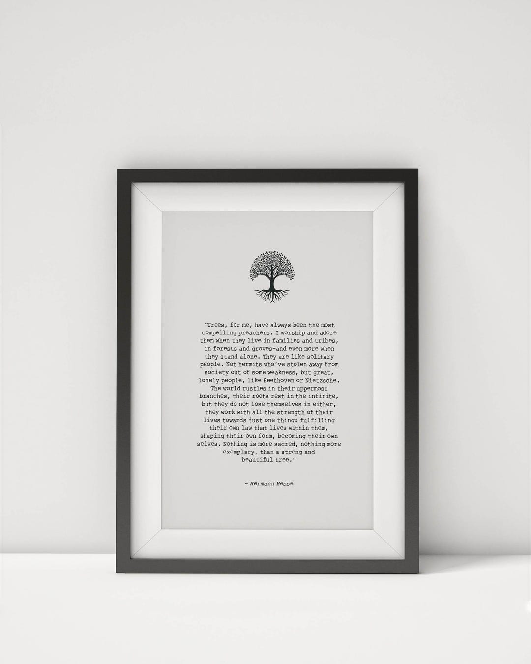 Framed Tree Poem by Hermann Hesse - Inspirational Botanical Art ...