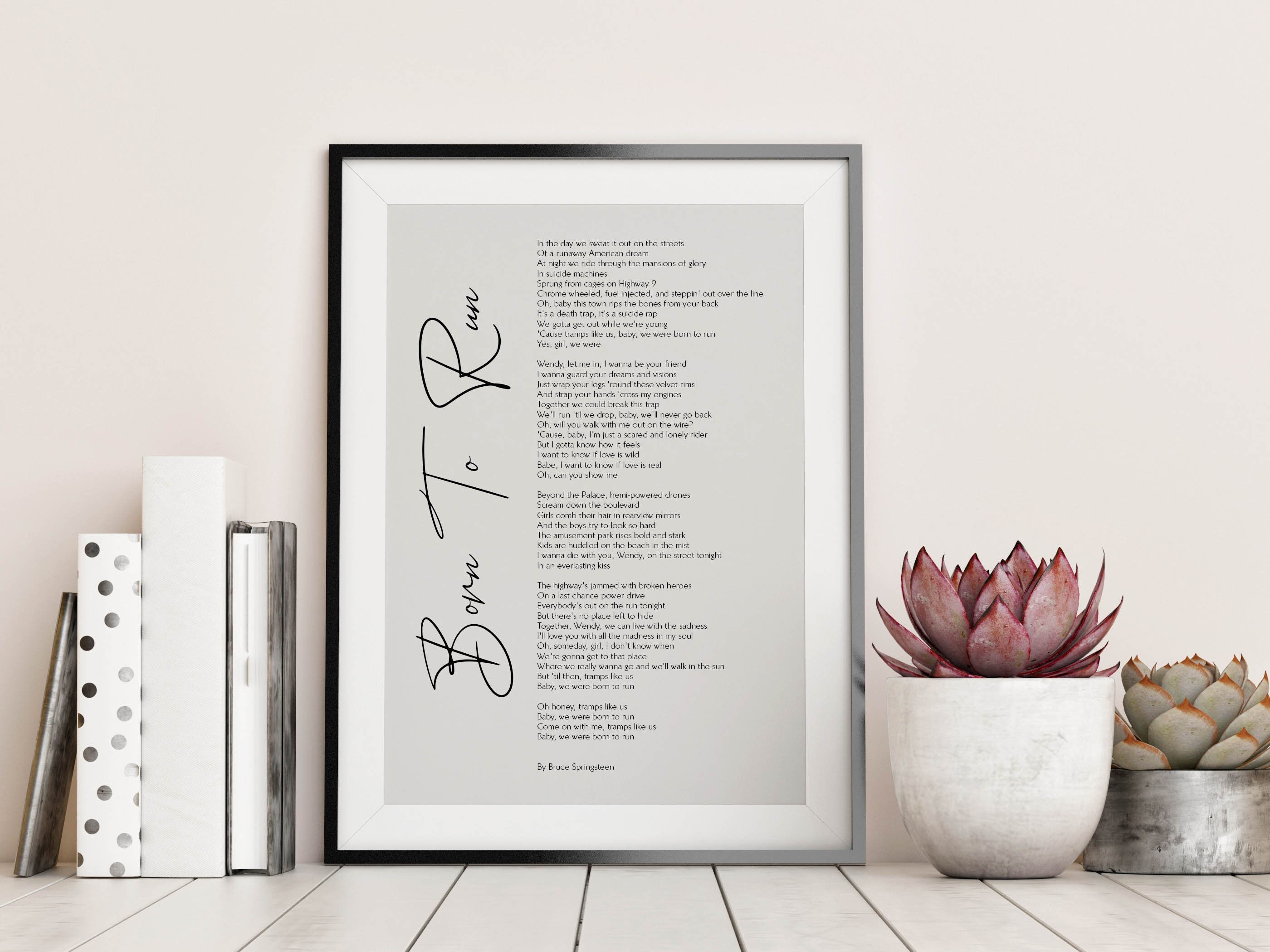 Born to Run Bruce Springsteen Printable Born to Run Lyrics - Etsy