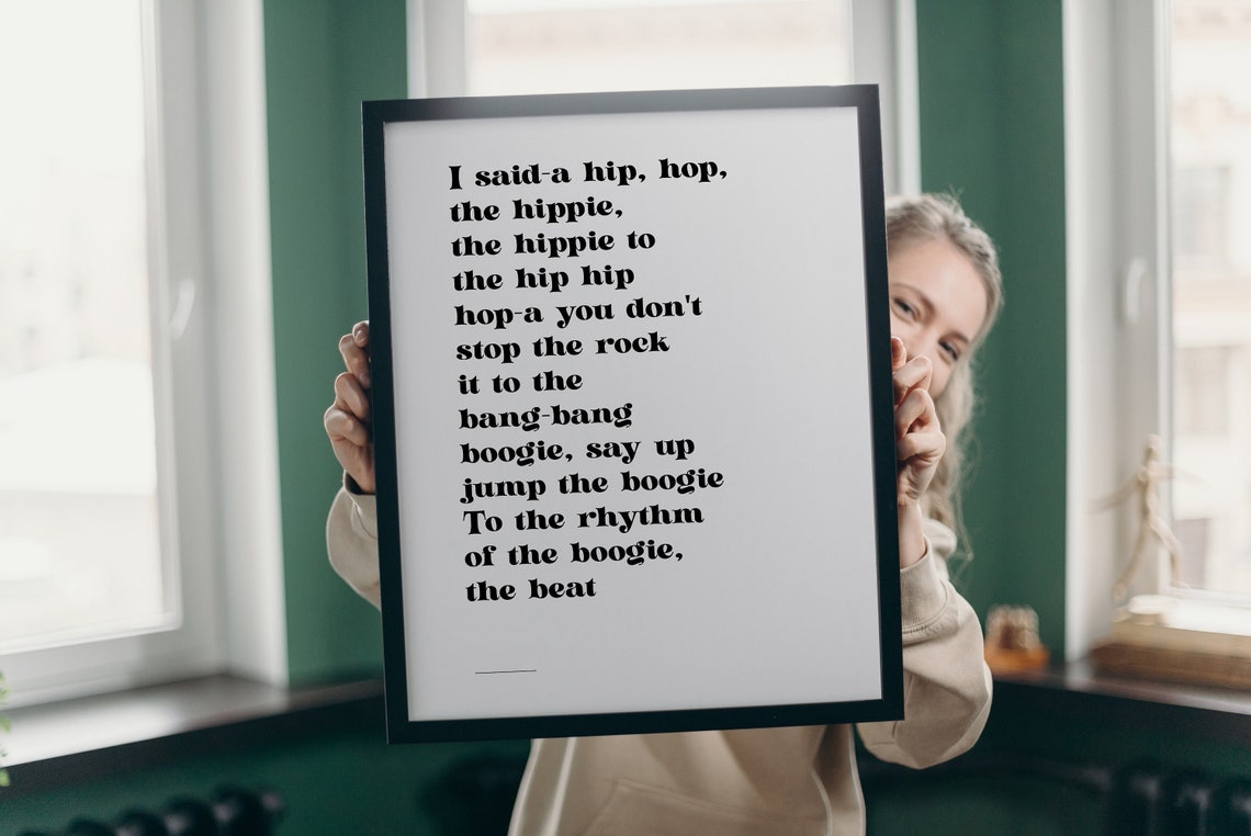 Hip Hop Song Lyrics Printable I Said Hip-hop Lyrics Poster Music Wall ...