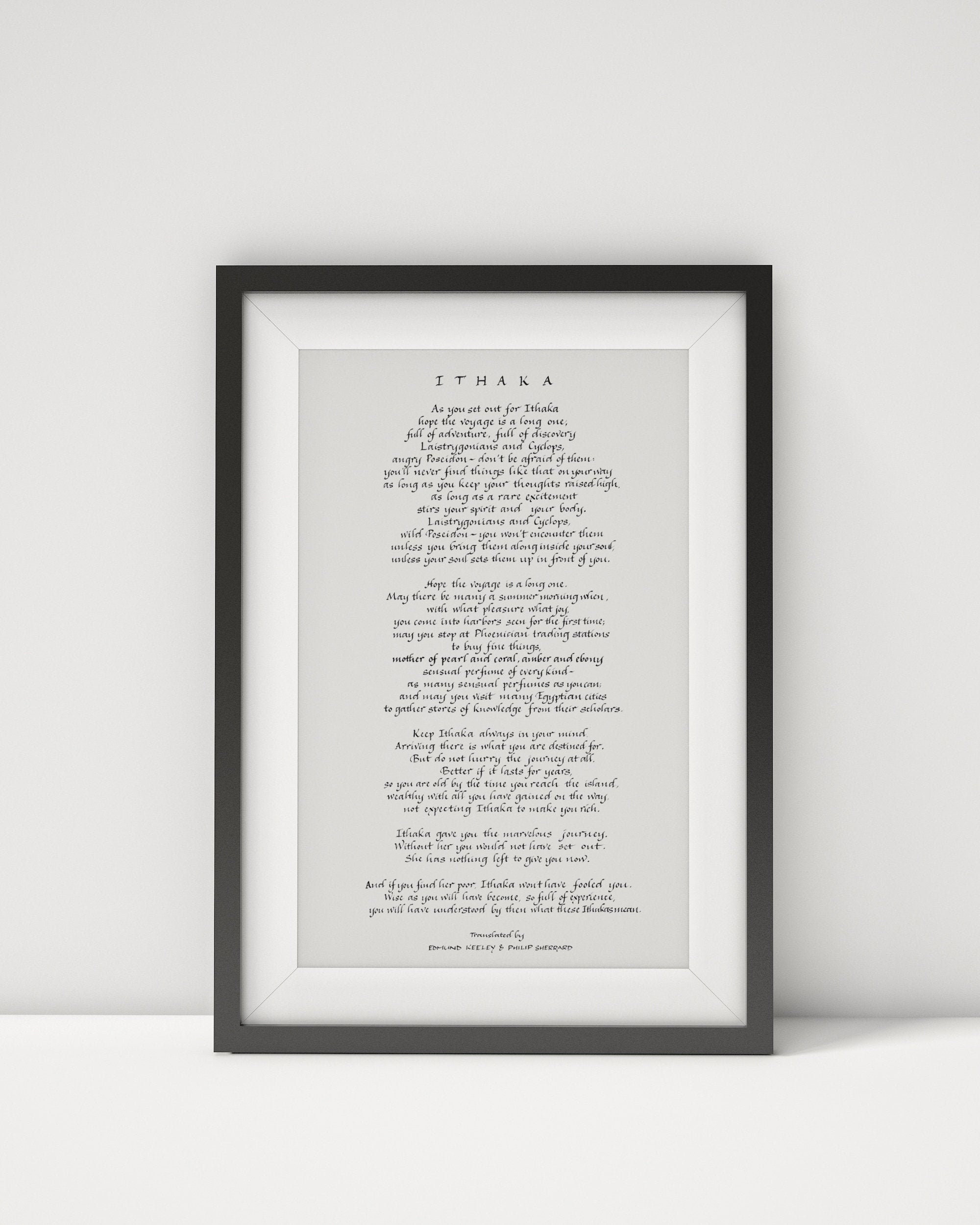 ITHAKA Printable Calligraphy Ithaka Poem Ithaka Poster Printable by C.P ...