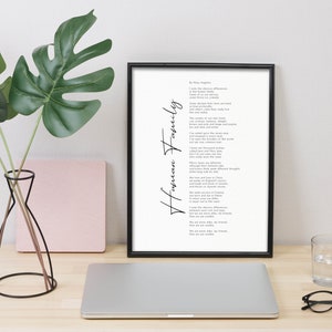 Human Family Printable by Maya Angelou Framed Poem Maya - Etsy