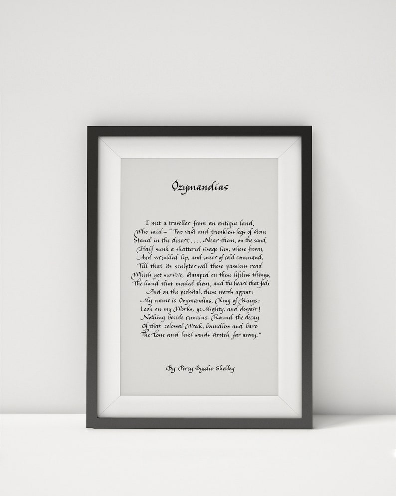 Ozymandias Poem Printable by Percy Bysshe Shelley - Ozymandias ...