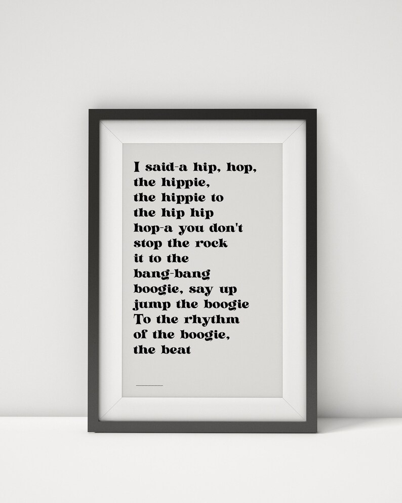Hip Hop Song Lyrics Printable I Said Hip-hop Lyrics Poster Music Wall ...