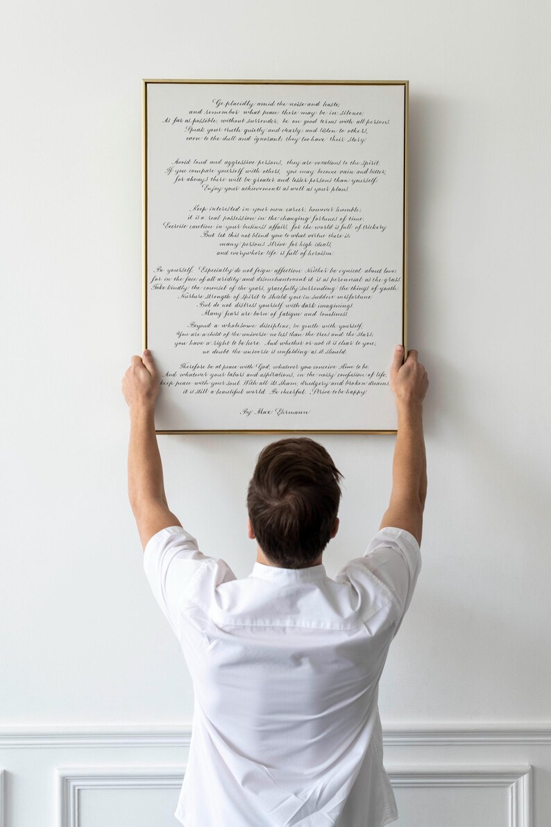 Desiderata Poem Print Modern Wall Art Law of Attraction Decor by Max ...
