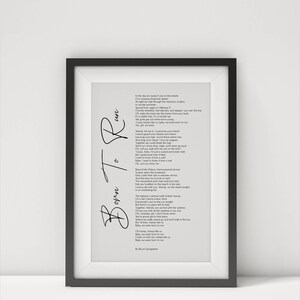Born to Run Bruce Springsteen Printable Born to Run Lyrics - Etsy