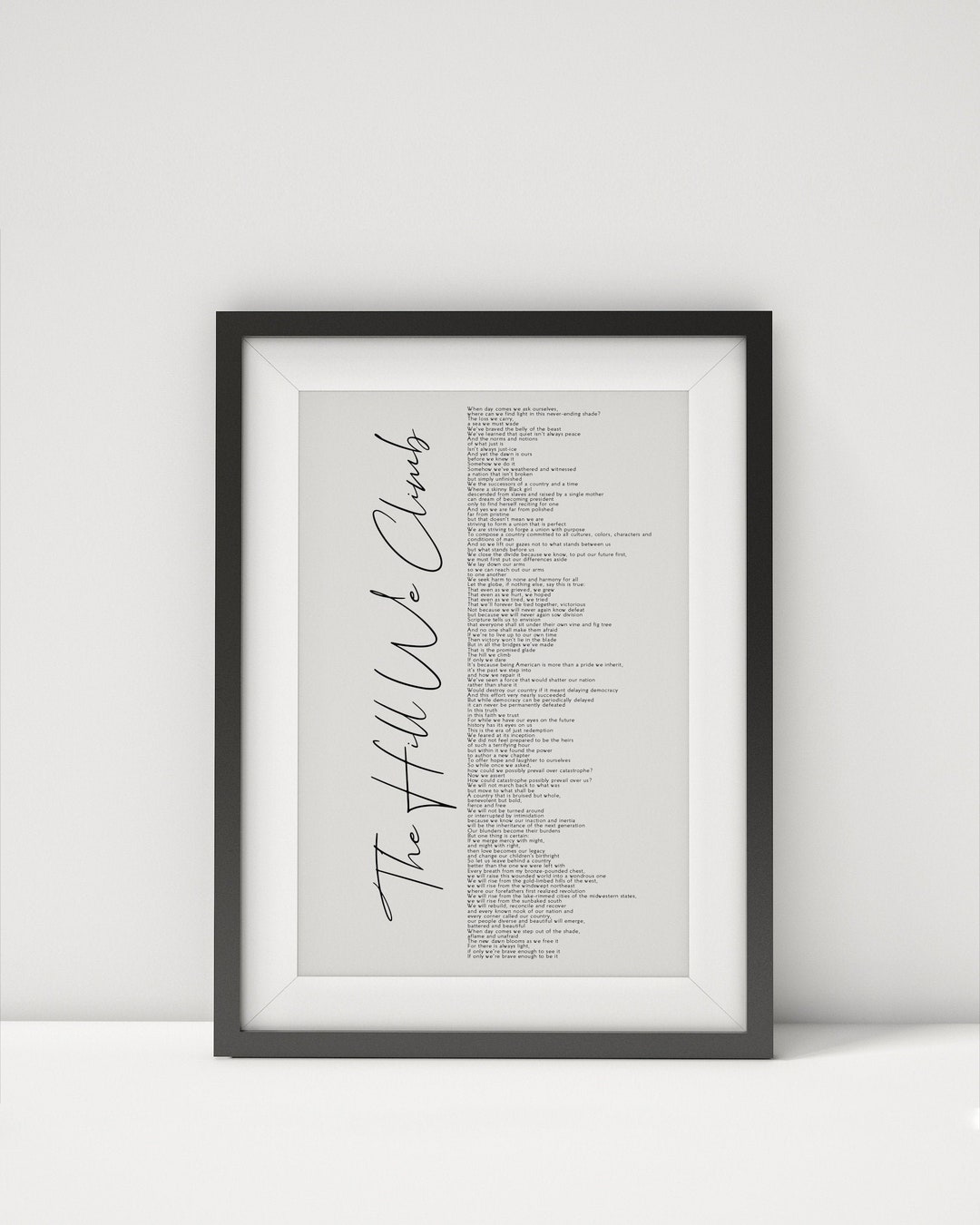 The Hill We Climb Poem Printable by Amanda Gorman, Joe Biden ...