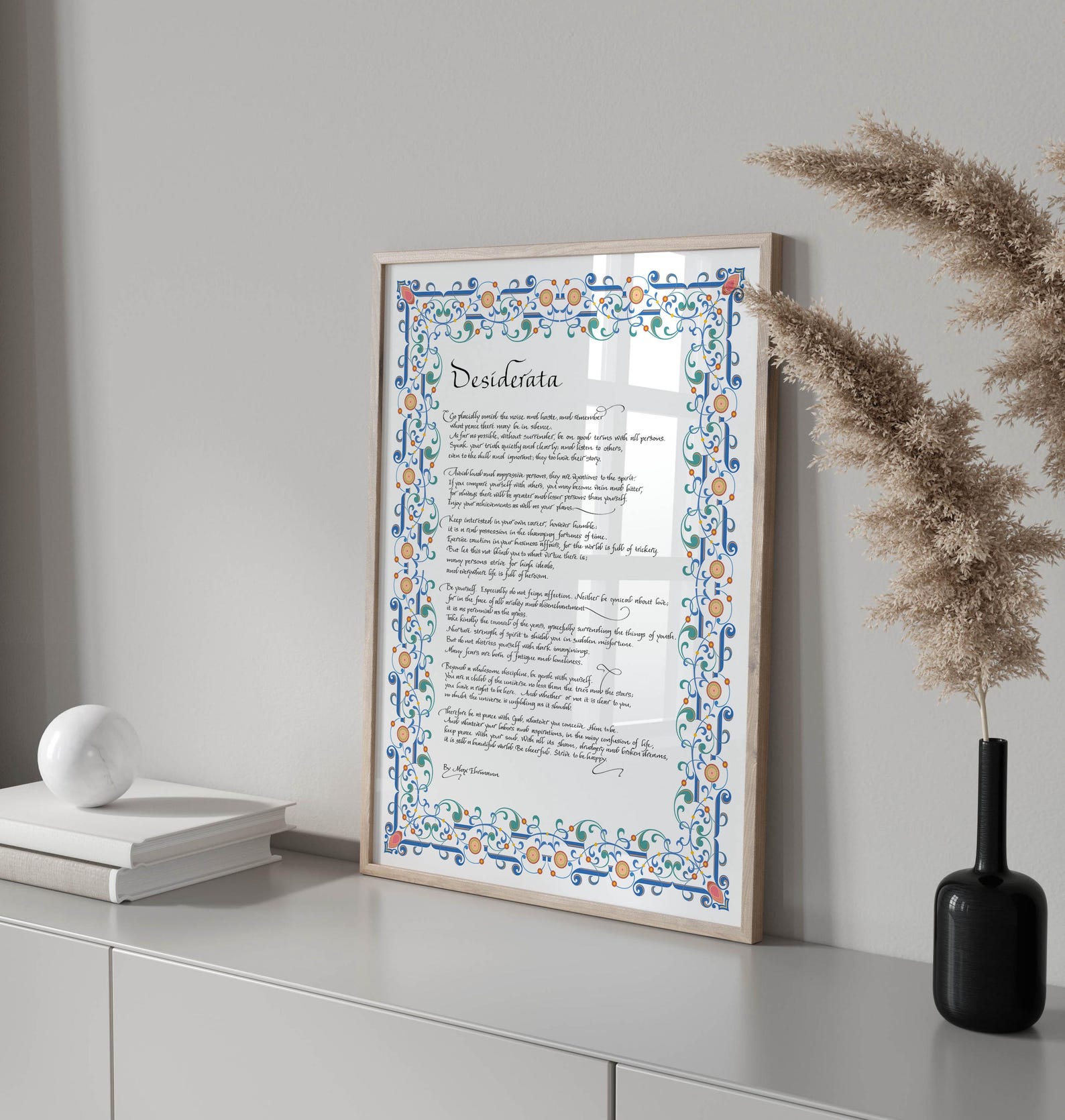 Desiderata Poem Digital Print Calligraphy Typography Art Max Ehrmann ...