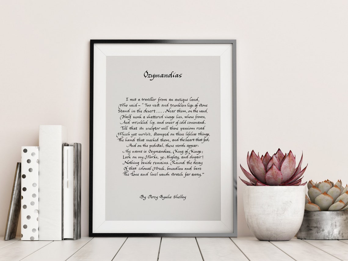 Ozymandias Poem Printable by Percy Bysshe Shelley Ozymandias ...