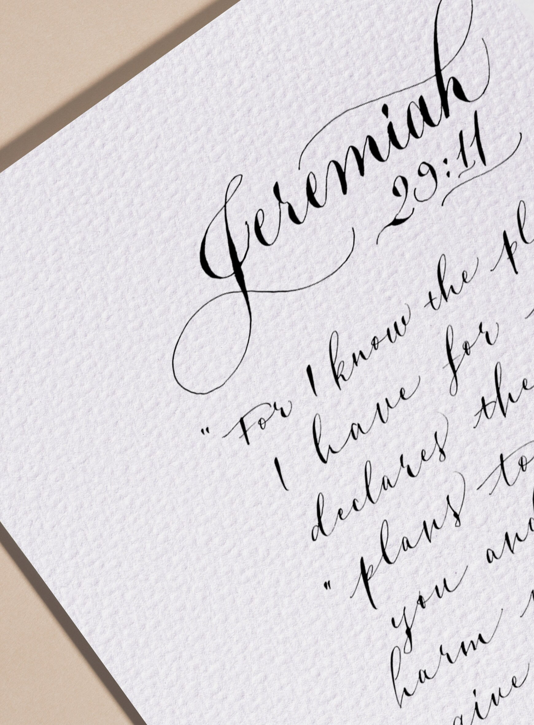 Jeremiah 29:11 Printable Bible Scripture Calligraphy Framed - Etsy