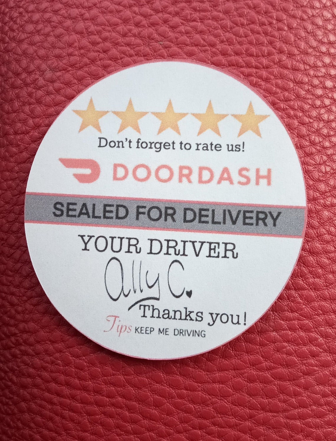 Set of 12 Doordash Delivery Sticker Set Grubhub delivery | Etsy