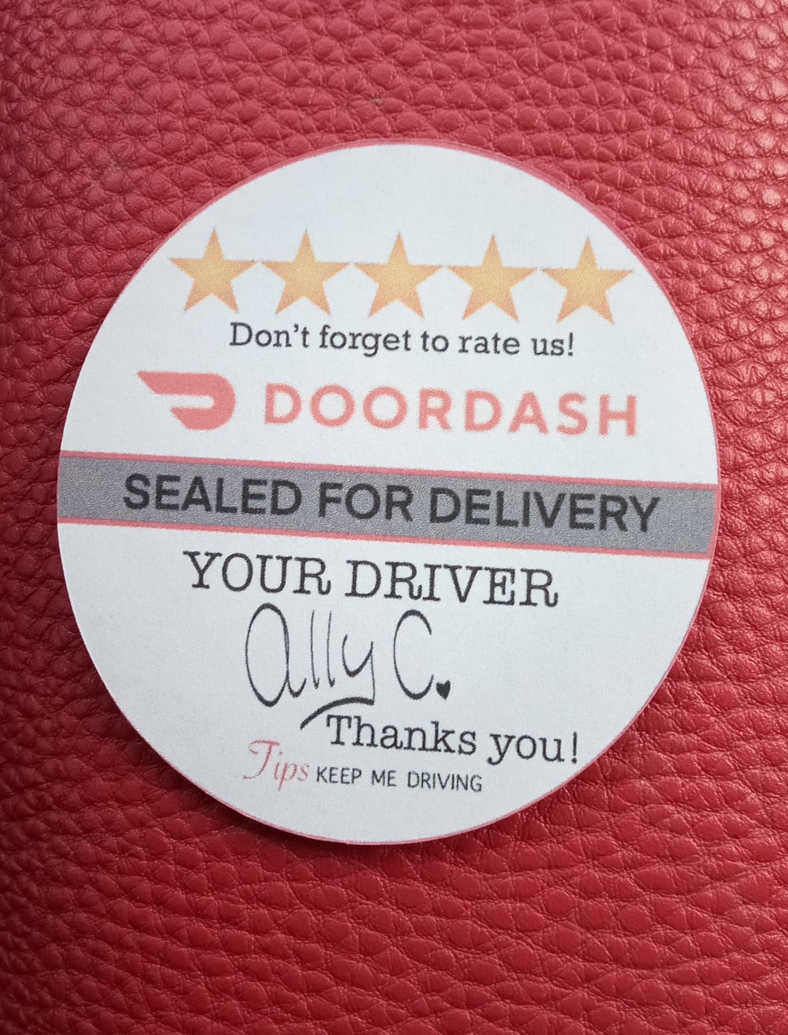 Set of 12 Doordash Delivery Sticker Set Grubhub Delivery Sticker Set ...