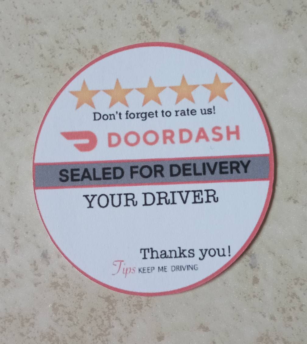 Set of 12 Doordash Delivery Sticker Set Grubhub Delivery - Etsy
