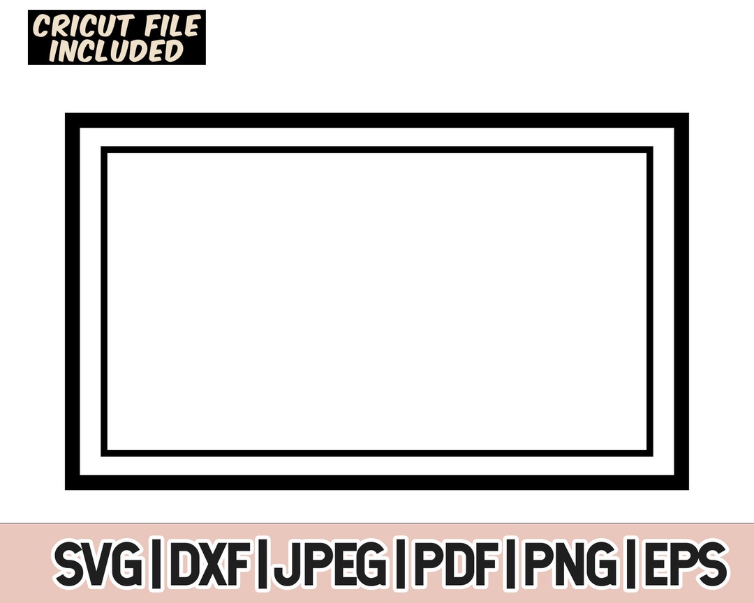 Rectangle Double Frame Svg and Png, Rectangle Monogram Vector Files ...