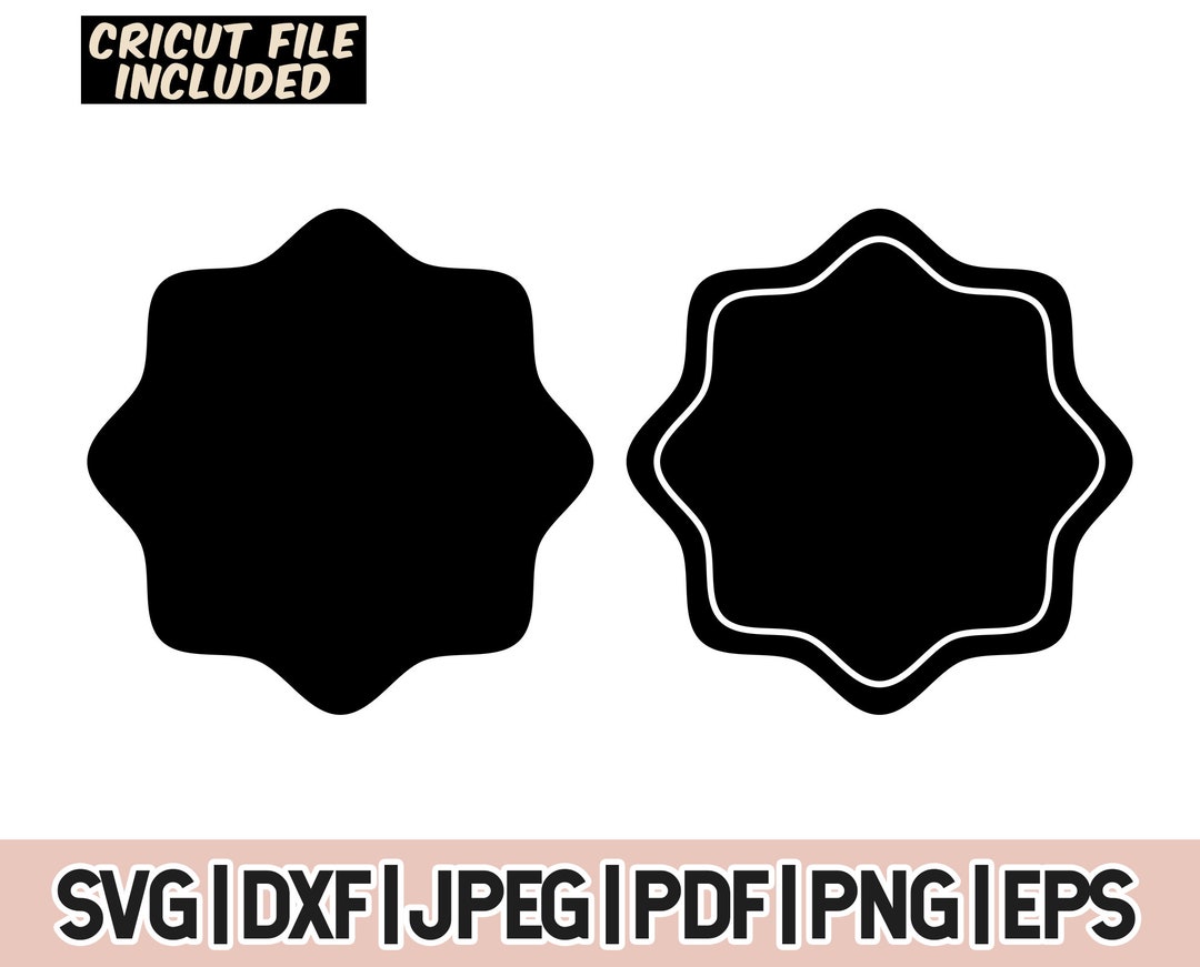 Wavey Circle Svg, Badge Frame Svg, Wavy Circle SVG Bundle, Svg Files ...