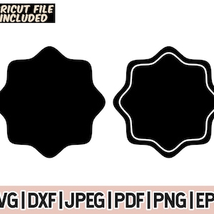 Wavey Circle Svg, Badge Frame Svg, Wavy Circle SVG Bundle, Svg Files ...