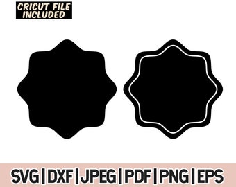 Wavy Circle SVG Bundle, Svg Files for Cricut, Circle Svg, Frames SVG ...