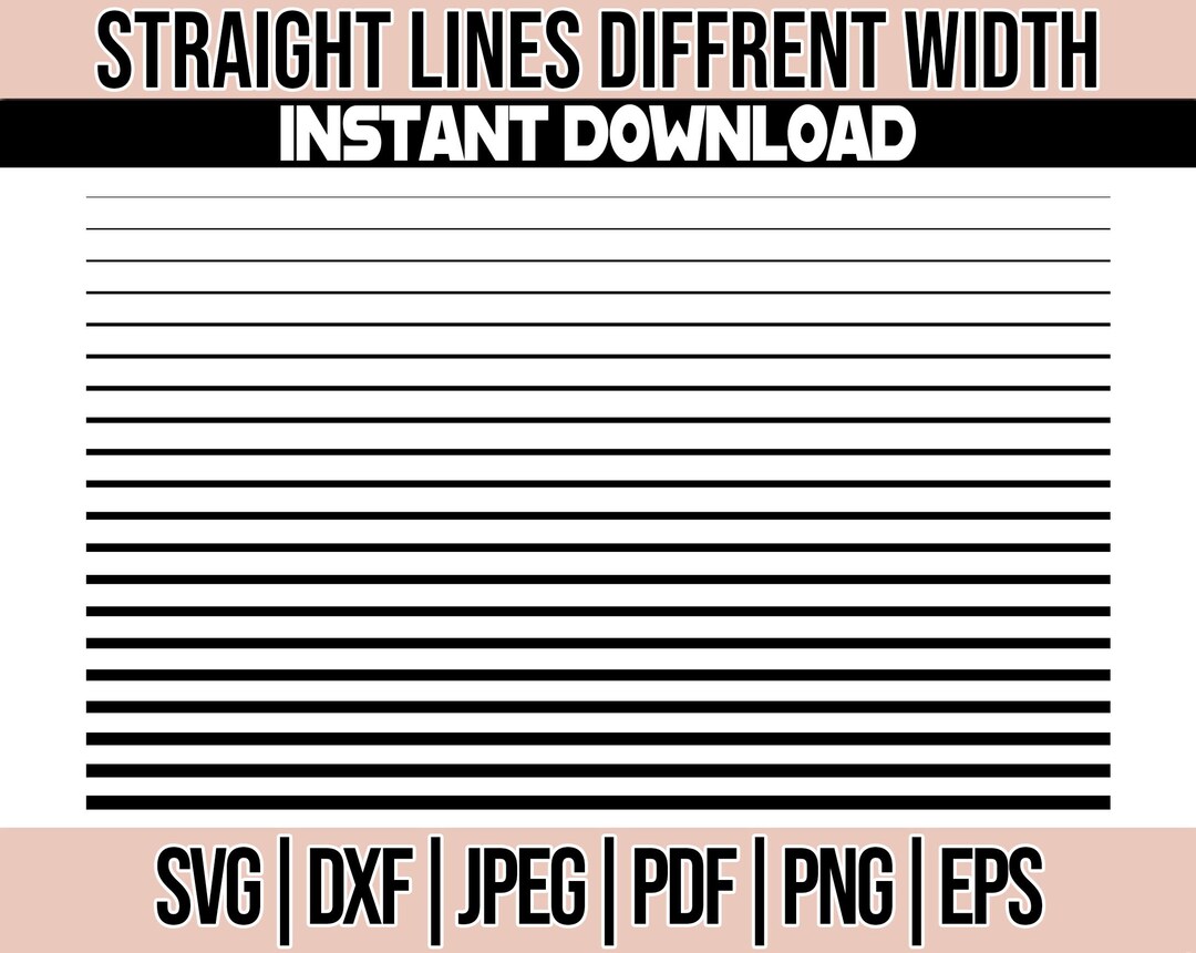 20 Straight Lines in Different Strokes SVG, Straight Line Strokes SVG ...