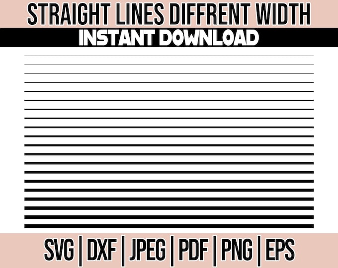 Lines SVG Cut Files | Straight Lines Basic Lines Png File for Cricut ...