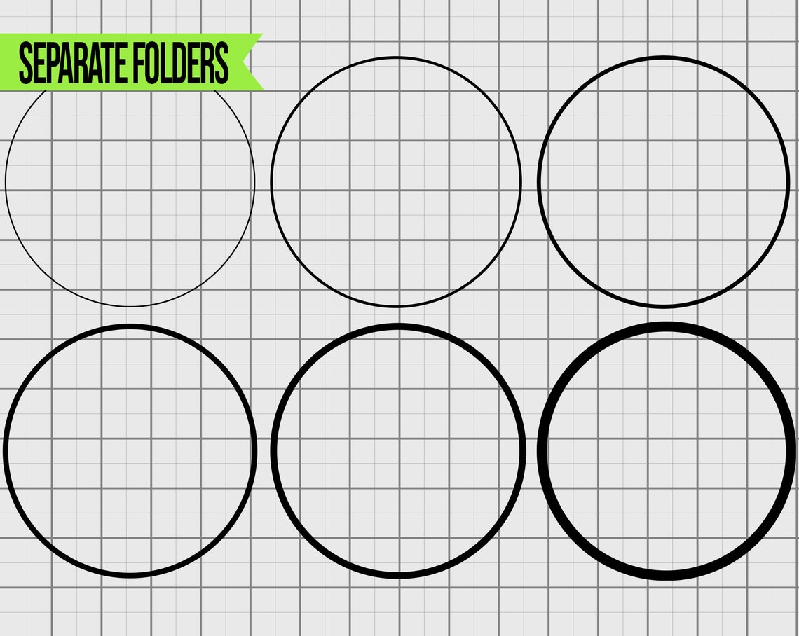 Circles Different Stroke Widths Bundle Pack, Circle Frames Svg, File ...
