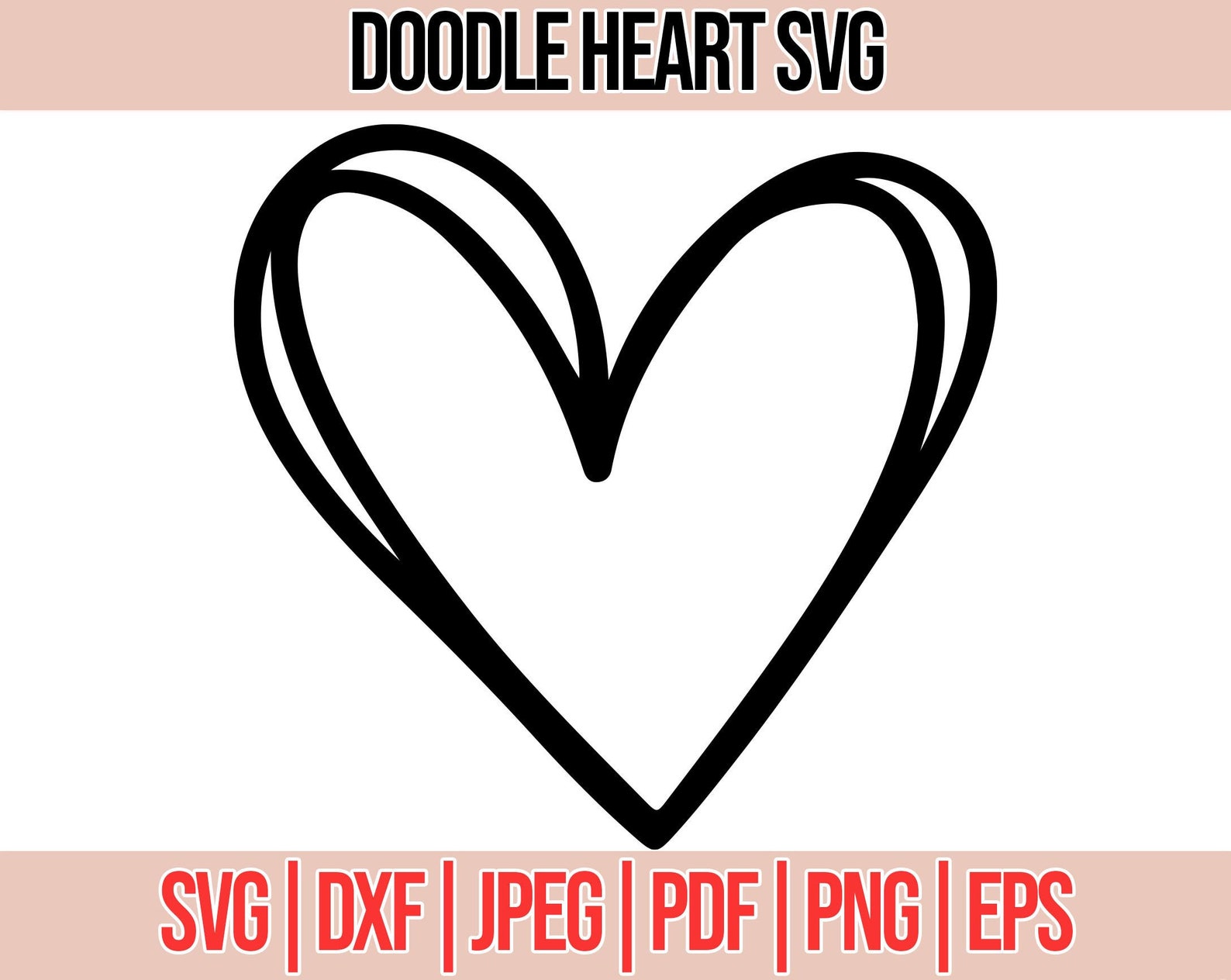 Doodle Heart Svg Hand Drawn Heart Svg Svg Png Dxf for - Etsy Canada