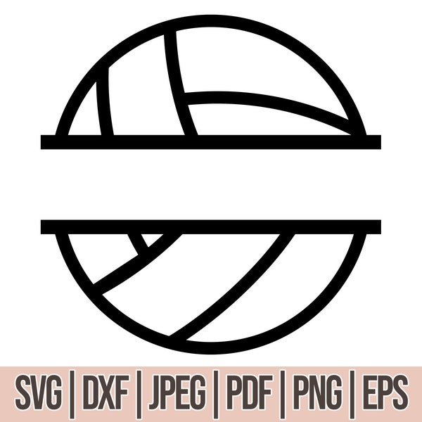 Volleyball Split Frame Svg - Etsy