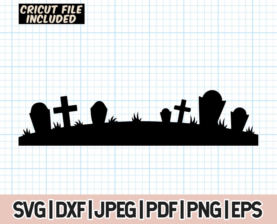 Graveyard SVG, Cemetery SVG, Halloween PNG, Halloween Graveyard Svg ...